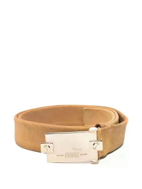Gianfranco Ferre Logo Plaque Belt - Brown