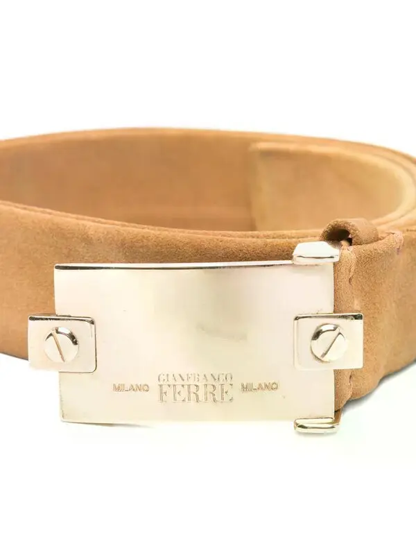Gianfranco Ferre Logo Plaque Belt