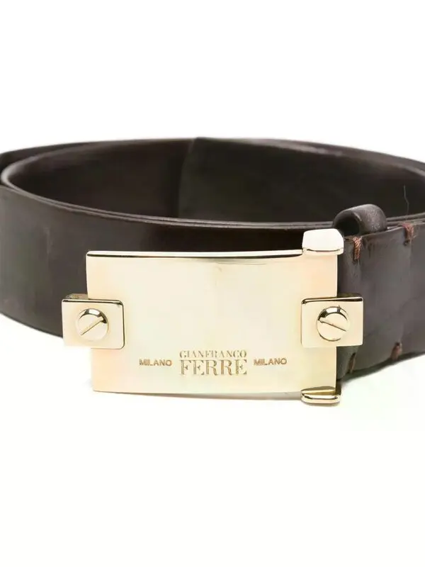 Gianfranco Ferre Logo Plaque Belt