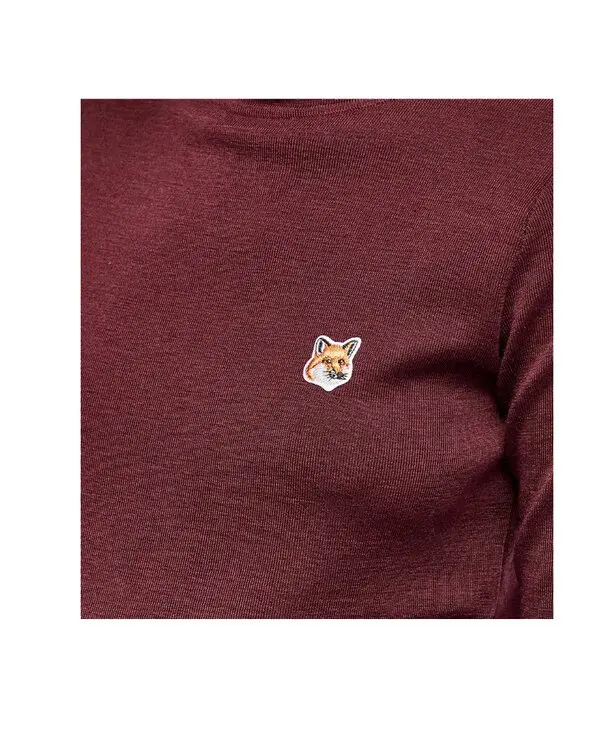 Maison Kitsuné Logo-appliqué Knitted High Neck Top