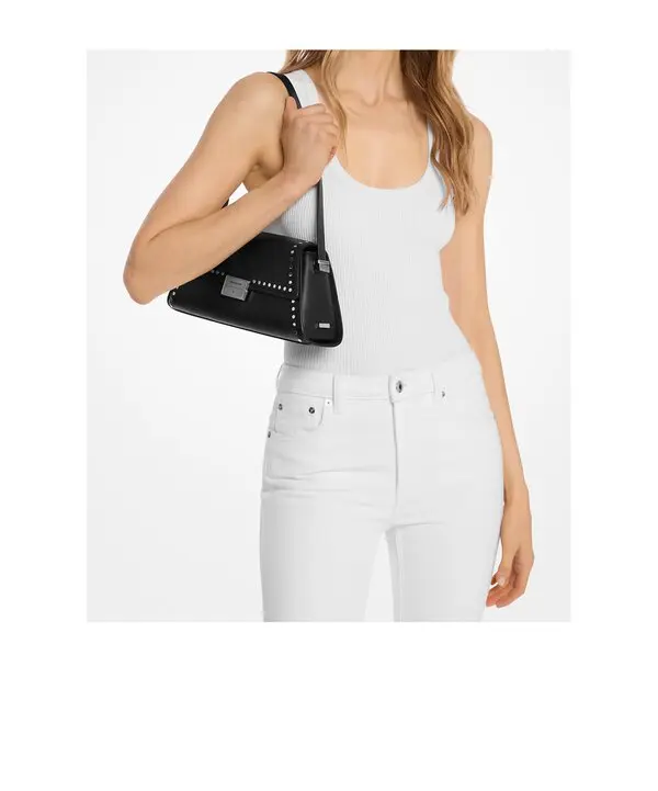 Michael Kors Medium Studded Shoulder Bag - Black