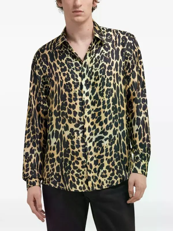 Roberto Cavalli Leopard-print Silk Shirt