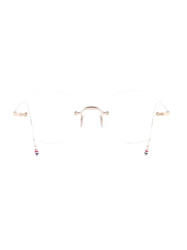 Thom Browne Round Frame Rimless Glasses - White