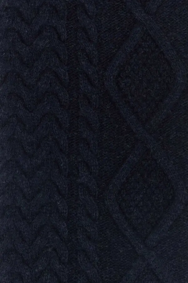 Miu Miu Maglia Aran Scarf - Navy Blue
