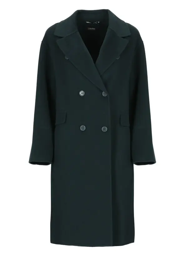Max Mara Double-breasted Long-sleeved Coat - Black