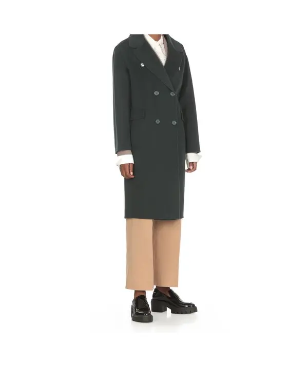 Max Mara Double-breasted Long-sleeved Coat - Black