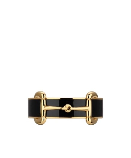Gucci Horsebit Enamel Ring - Black