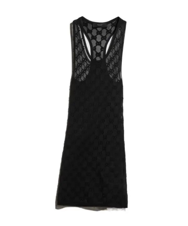 Gucci Monogram Knit Tank Dress - Black
