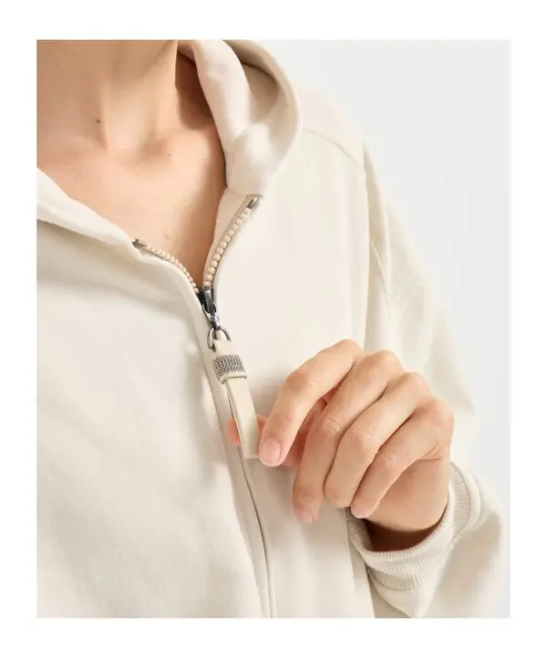 Brunello Cucinelli Zip-up Hoodie - Milk