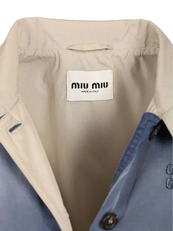Miu Miu Washed Twill Blouson Jacket - Blue Limestone