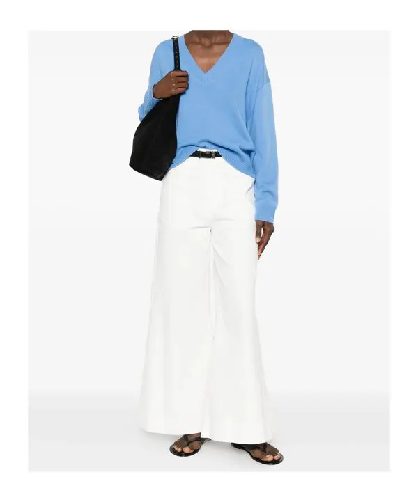 ANINE BING V-neck Knitted Jumper - Blue