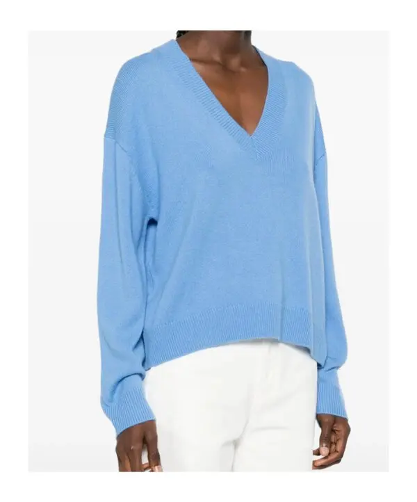 ANINE BING V-neck Knitted Jumper - Blue