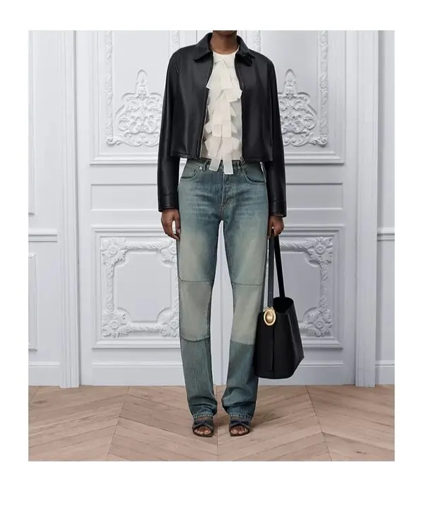 Dior Long-sleeved Leather Jacket - Black
