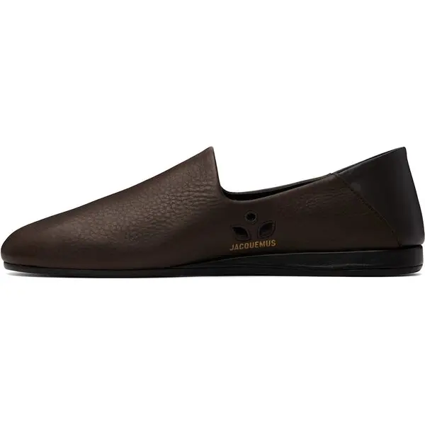 Jacquemus Logo-print Loafers - Dark Brown