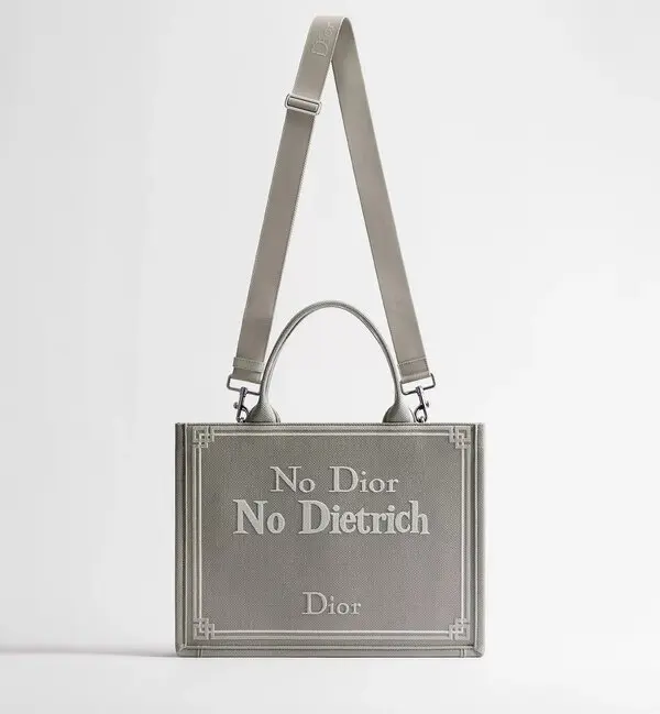 Dior Medium Book Tote With Strap - Gray