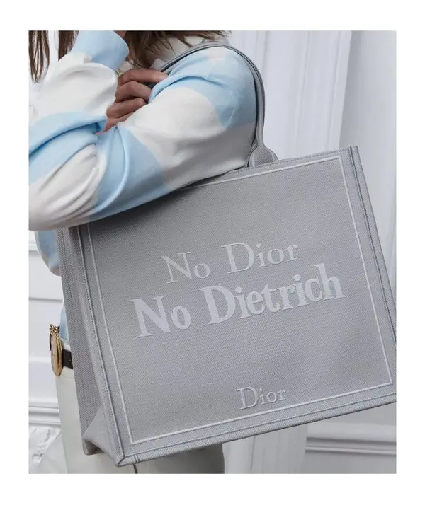 Dior Medium Book Tote With Strap - Gray