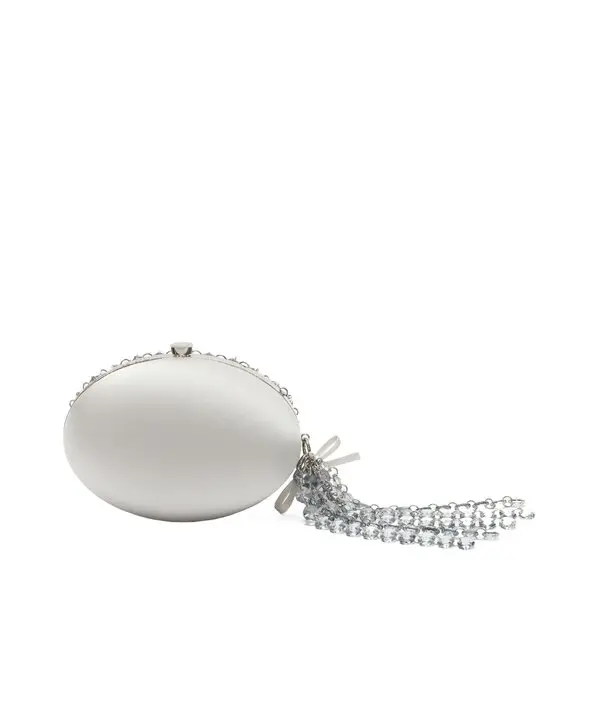 SELF-PORTRAIT Oval Crystal-chain Clutch Bag