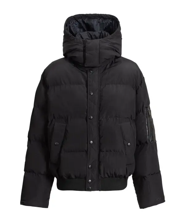Balmain Padded Nylon And Leather Jacket