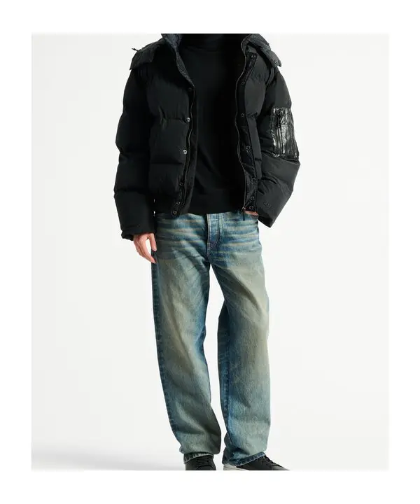 Balmain Padded Nylon And Leather Jacket