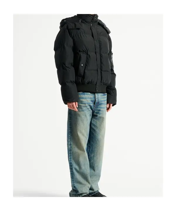 Balmain Padded Nylon And Leather Jacket