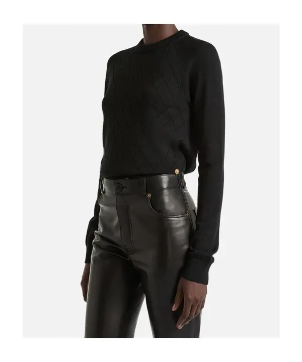 Balmain Knit Jumper With Lion Chain Medallion
