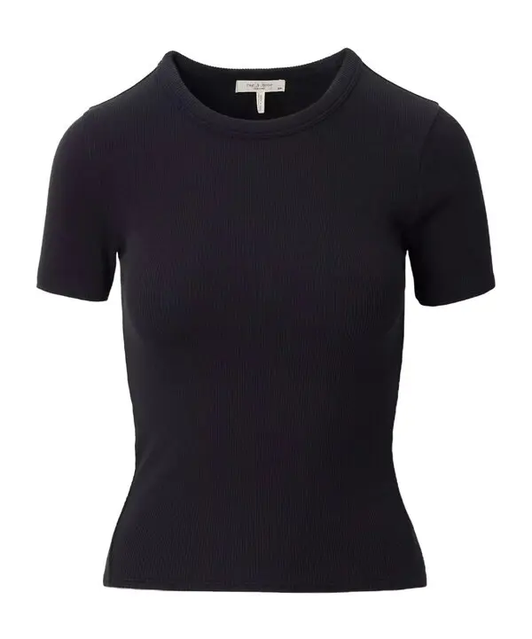 RAG  BONE Rag & Bone Ribbed Crewneck Short-sleeve T-shirt