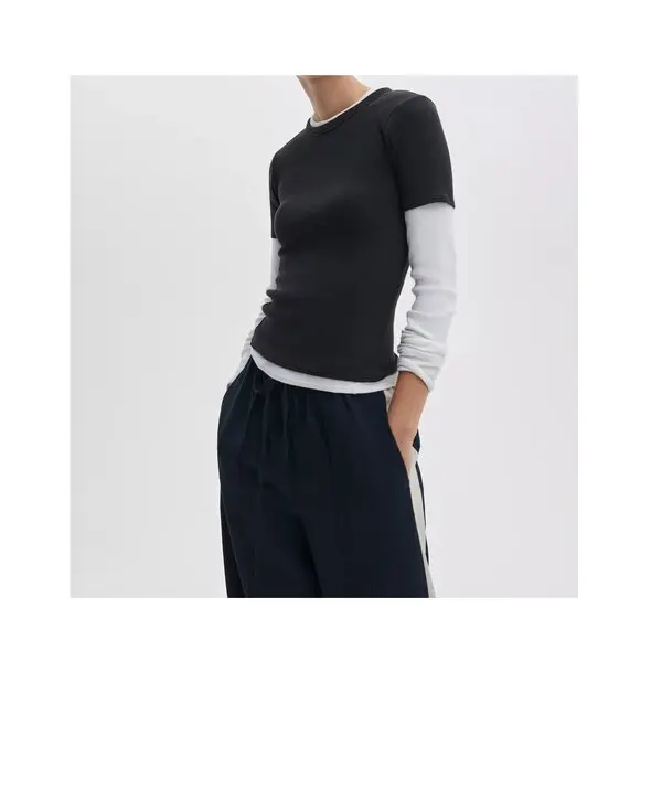RAG  BONE Rag & Bone Ribbed Crewneck Short-sleeve T-shirt