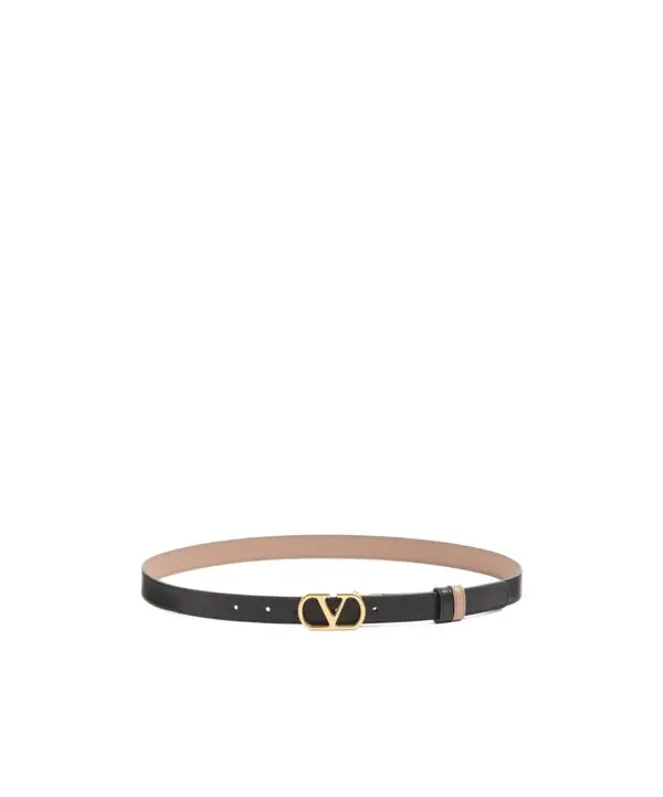 Valentino Garavani V-logo Signature Reversible Belt - Black