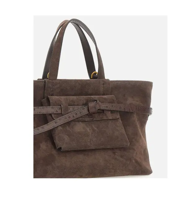 GIANNI CHIARINI Belty Ostrich-effect Suede Tote Bag