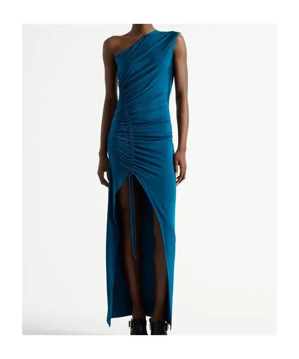 Balmain Long Draped Jersey Dress
