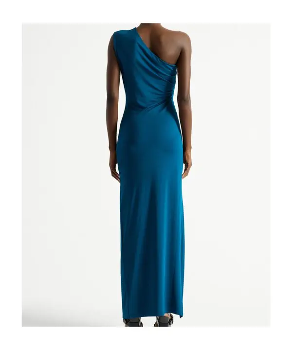 Balmain Long Draped Jersey Dress