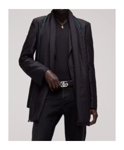 Gucci Gg Wool Silk Jacquard Stole