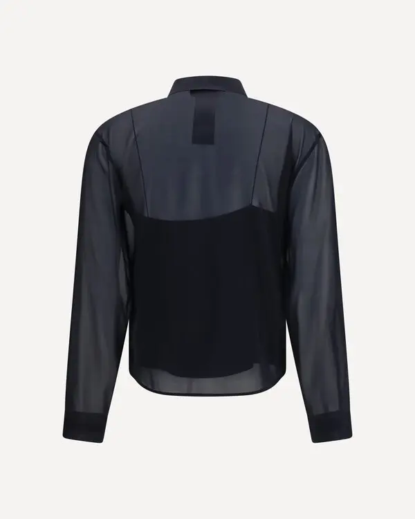 Gucci Stretch Chiffon Shirt With Pointed Collar