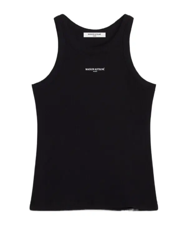 Maison Kitsuné Logo Ribbed Tank Top