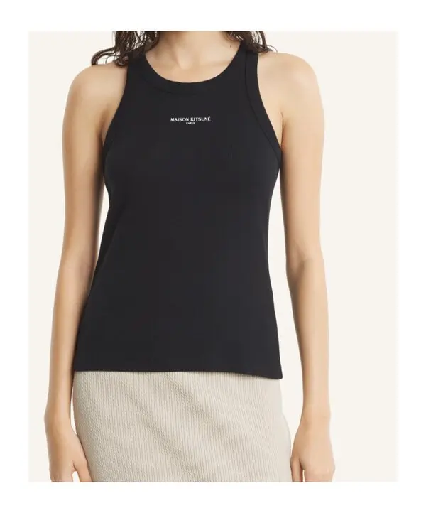 Maison Kitsuné Logo Ribbed Tank Top