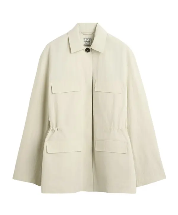 TOTEME Collared Drawstring Jacket - Oyster Color