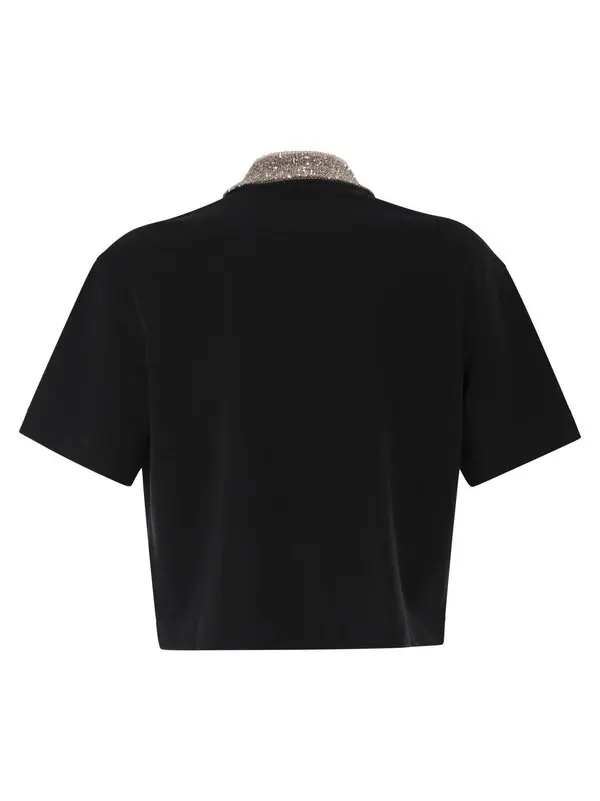Brunello Cucinelli Sequined Collar Polo Shirt
