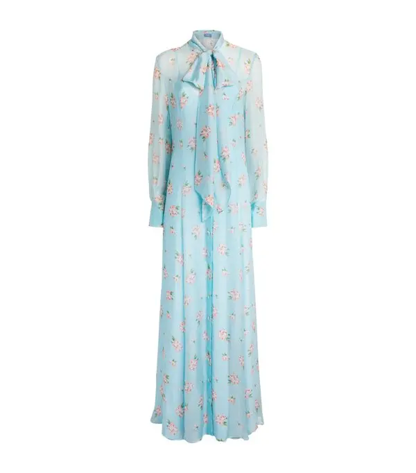 LEO LIN Floral Lilith Maxi Dress - Blue