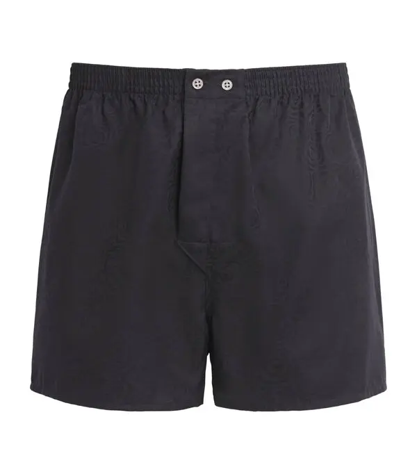 Derek Rose Cotton Jacquard Boxer Shorts - Black