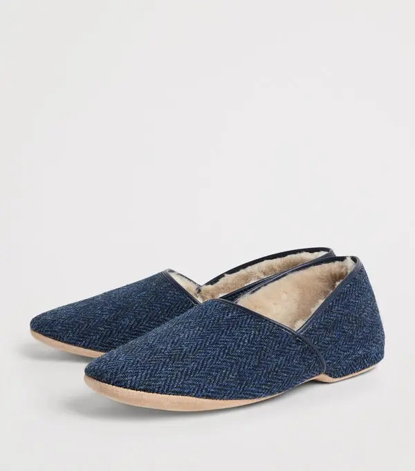Derek Rose Shearling-lined Crawford Slippers