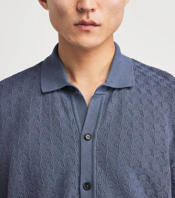 BOSS Pointelle-knit Short-sleeve Cardigan