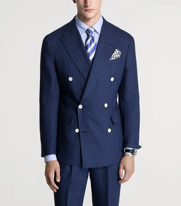 Dunhill Linen Double-breasted Blazer