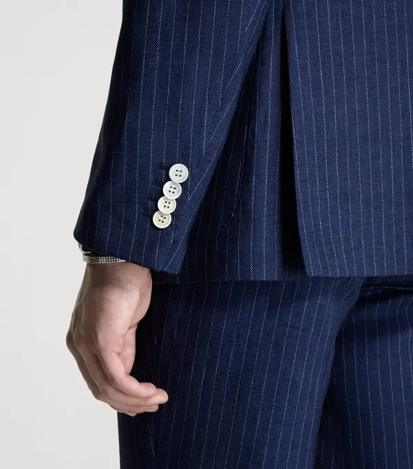 Dunhill Linen Double-breasted Blazer