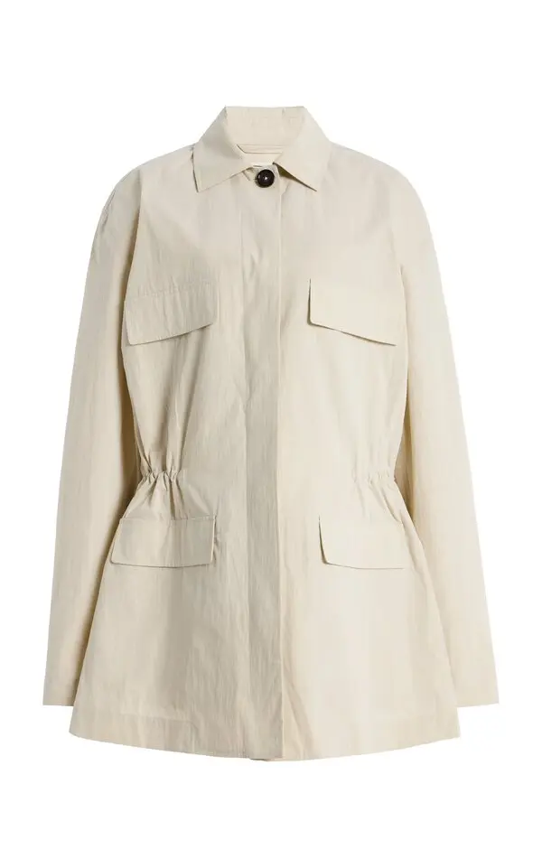TOTEME Cinched Cotton-blend Utility Jacket - Neutral