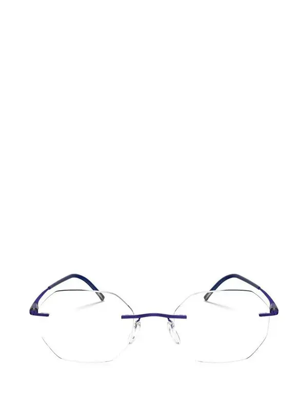 SILHOUETTE Purist Geometric-frame Glasses - Blue
