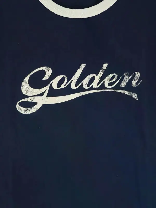 GOLDEN GOOSE Logo-print T-shirt - Blue
