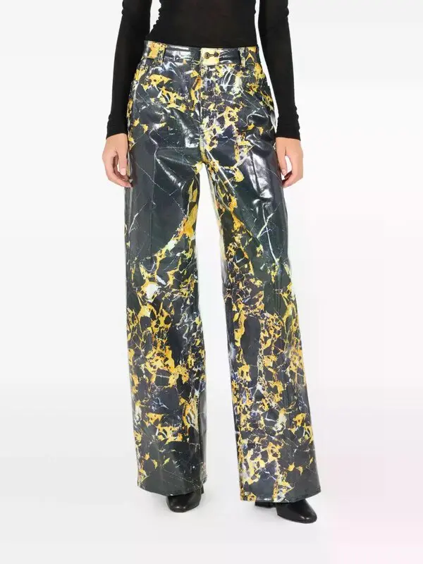 Roberto Cavalli Marble Print Trousers