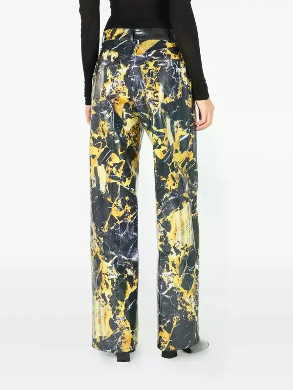 Roberto Cavalli Marble Print Trousers