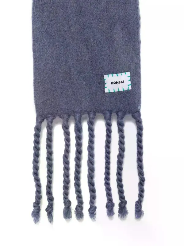 BONSAI Fringed Logo-patch Scarf