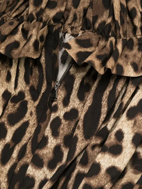 Dolce & Gabbana Leopard Print Off-shoulder Dress